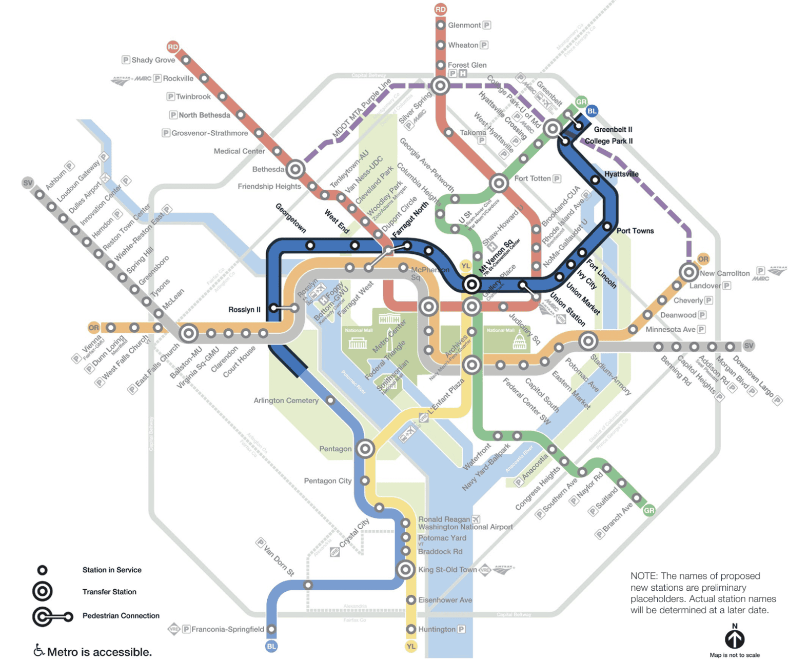 Proposed New Metro Lines in DC: Blue/Orange/Silver Capacity ...