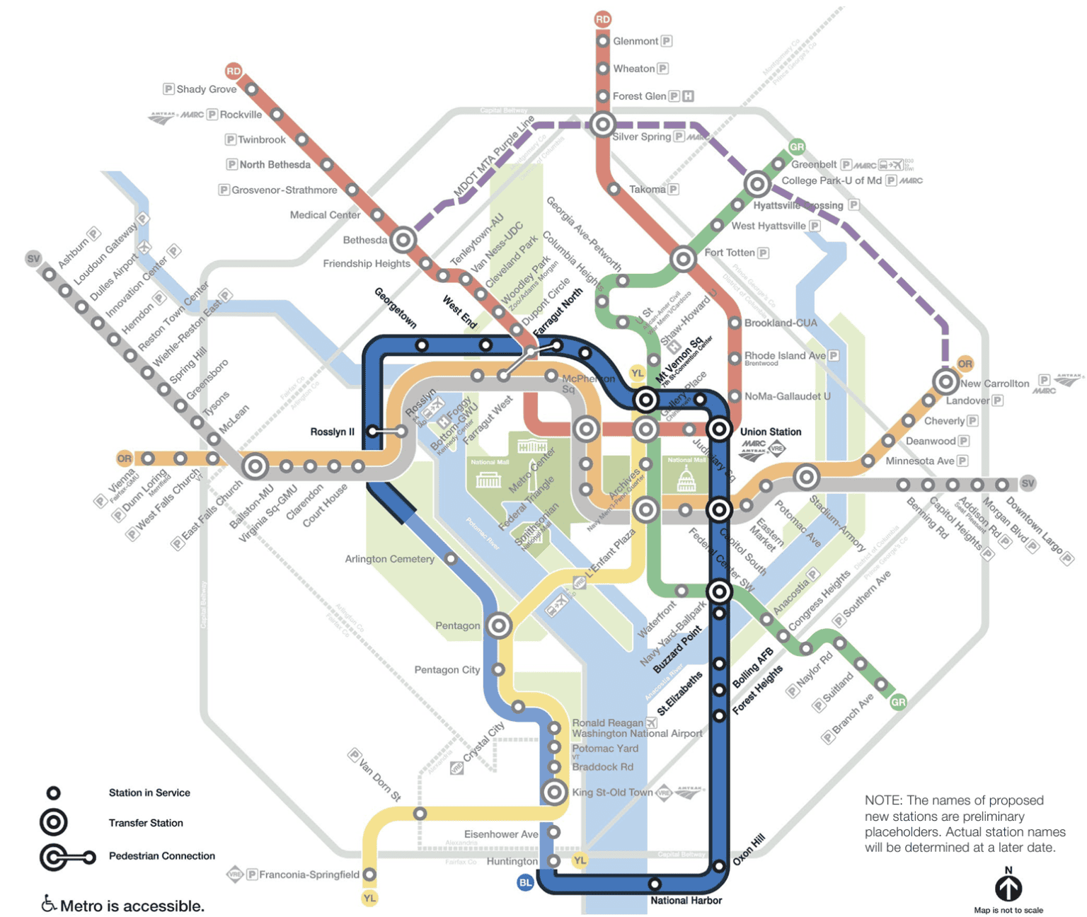 Proposed New Metro Lines in DC: Blue/Orange/Silver Capacity ...